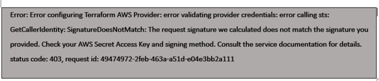 How to Fix Error Configuring Terraform AWS